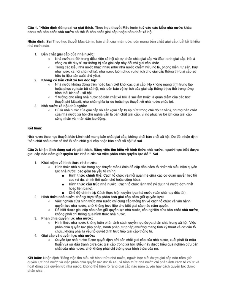 Đề Cương PLDC GK | PDF