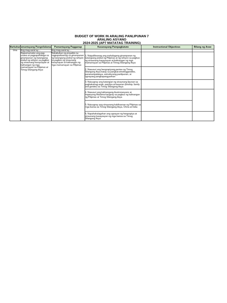 AP7 MATATAG BOW Template | PDF