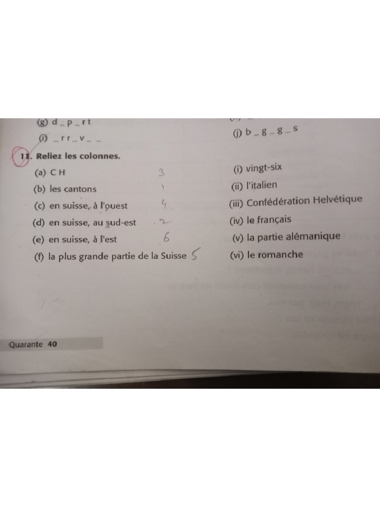 Frenh-2 Match The Following Questions | PDF