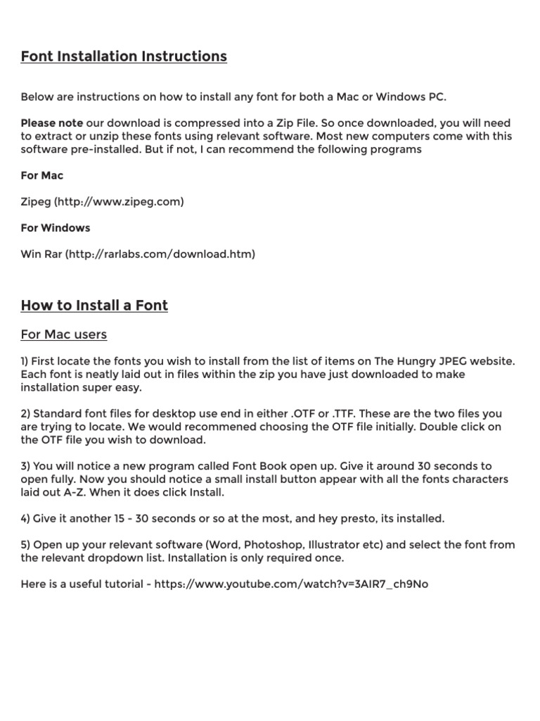 How To Install A Font | PDF | Computer File | Zip (File Format)
