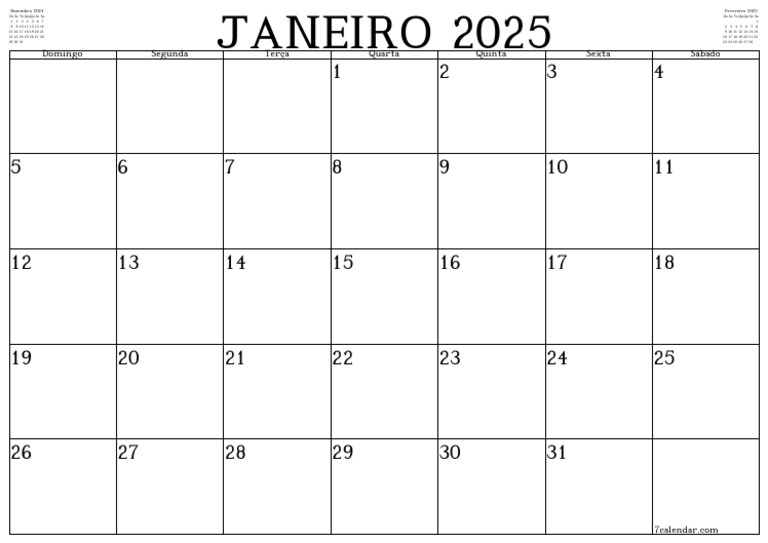 Calendar 1 2025 L A2 7calendar | PDF