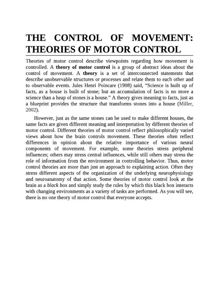 Capitulo Motor Control | PDF