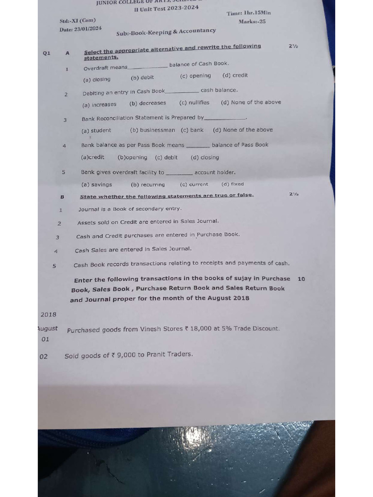 2nd Unit PY Question Paper | PDF