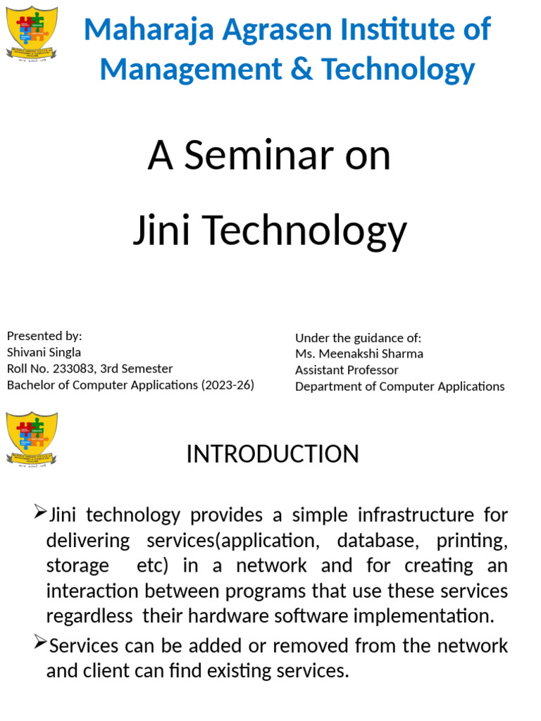 Seminar On Jini Technology | PDF | Java (Programming Language) | Computer Architecture