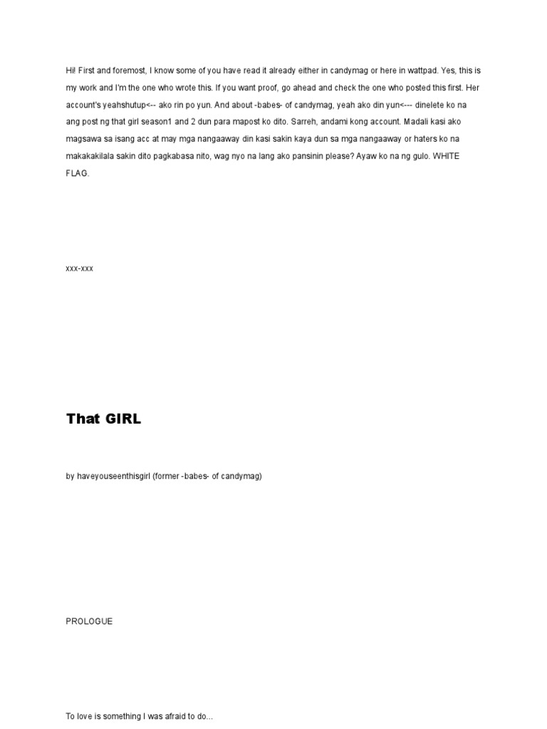That Girl PDF | PDF