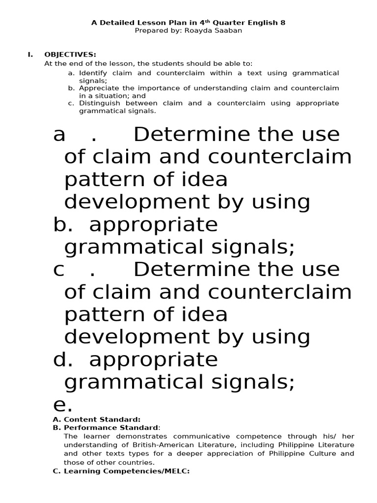 CLAIM AND COUNTERCLAIM LP (AutoRecovered) | PDF | Argument | Causality