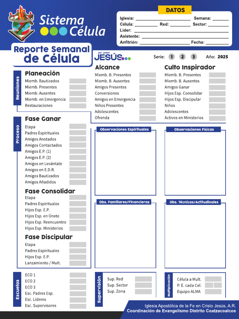 Hoja de Reporte Semanal - 2025 | PDF