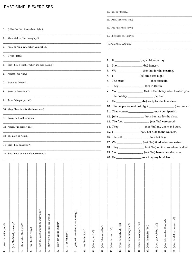 PAST SIMPLE EXERCISES | PDF