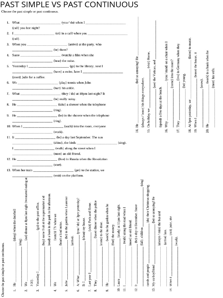 Past Simple vs Past Continuous Explained | PDF