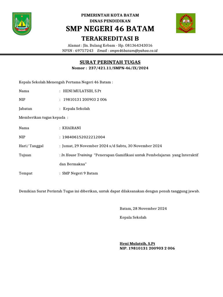 SPT Dan SPPD Khairani | PDF