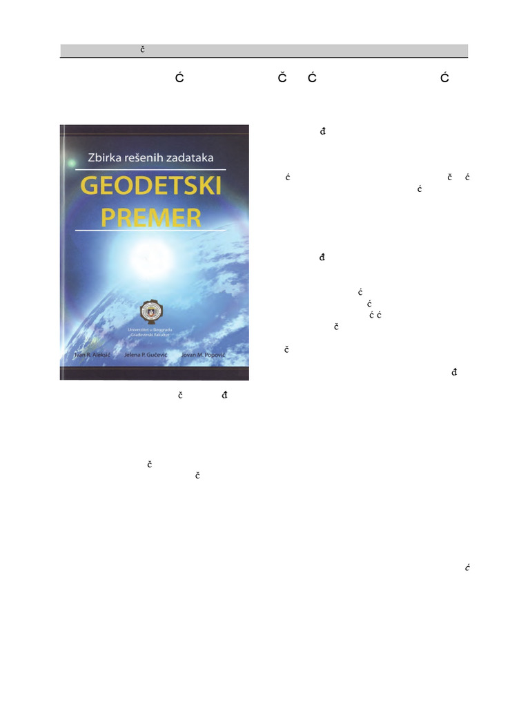 Geodetski Premer - Zbirka Rešenih Zadataka | PDF