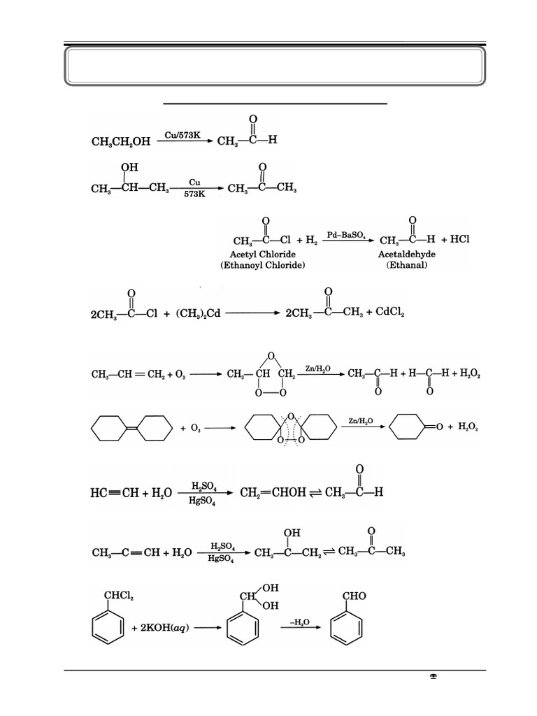 All RXN of Carbonyl and Acid. | PDF