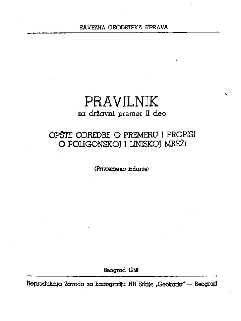 PRAVILNIK Za Drzavni Premjer II Dio | PDF