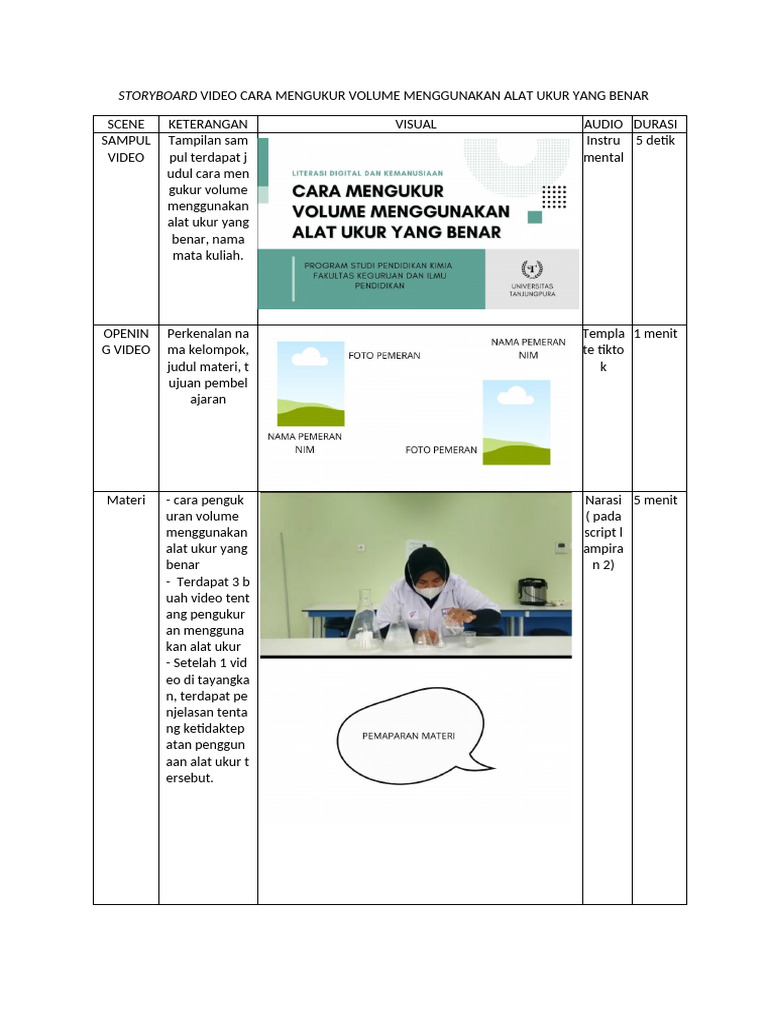 STORYBOARD DAN SCRIPT FIX | PDF