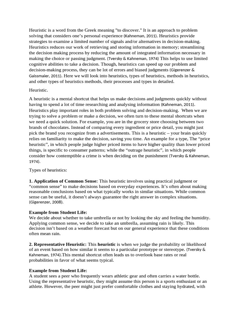 Heuristic Is A Word From The Greek Meaning | PDF | Heuristic | Schema ...