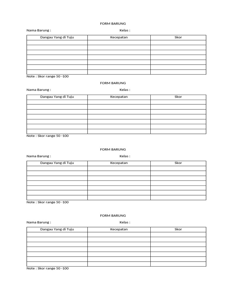 Form Barung | PDF