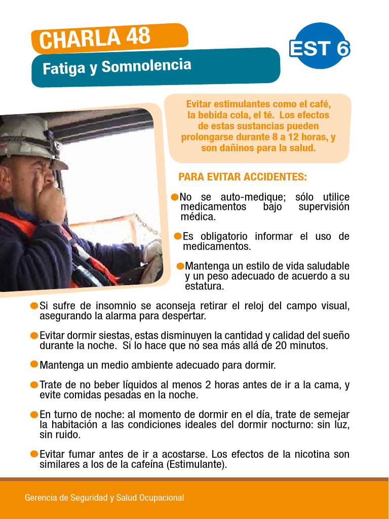 Prevención de Fatiga y Somnolencia Laboral | PDF
