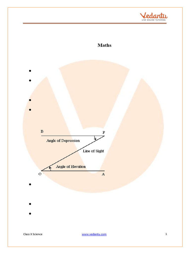 Some Applications of Trigonometry Class 10 Notes CBSE Maths Chapter 9 ...