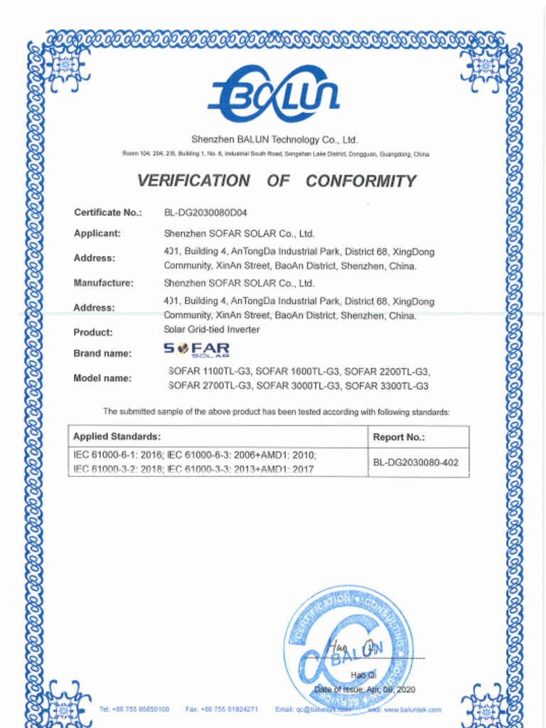 Final 1-3.3KW-G3 - EMC IEC | PDF