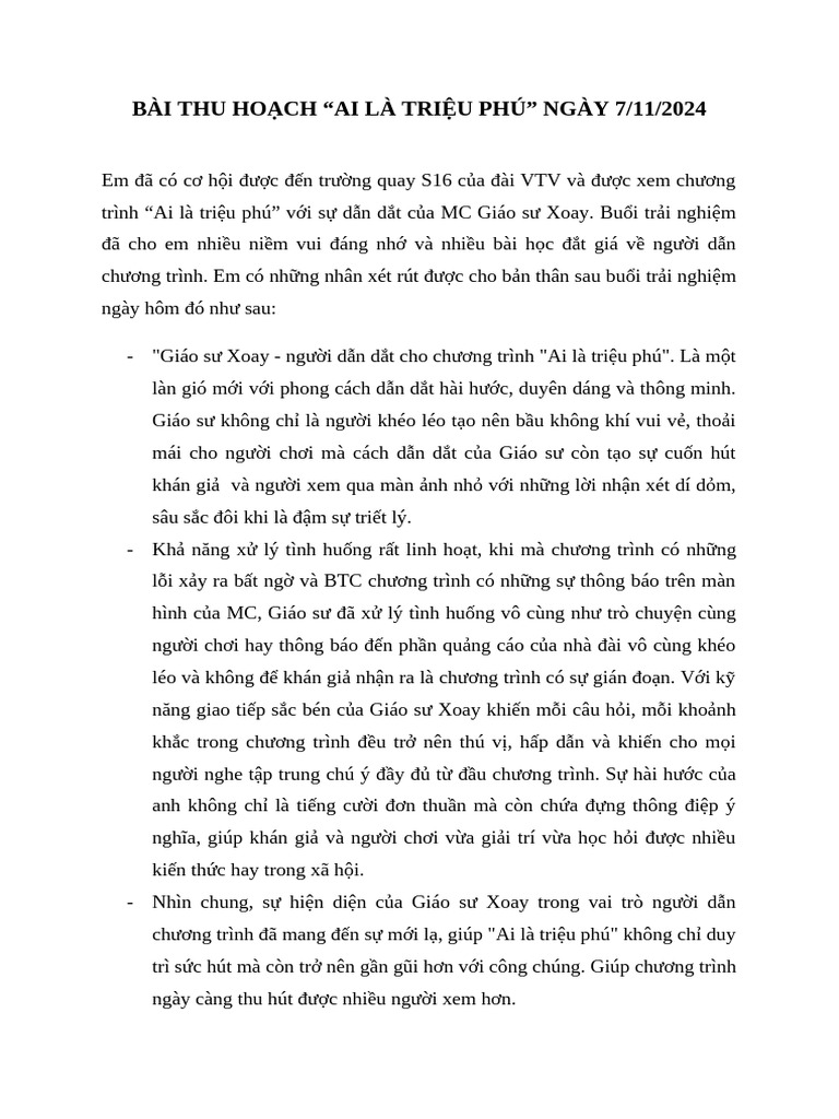 BÀI THU HOẠCH - NGUYEN THI HOA | PDF