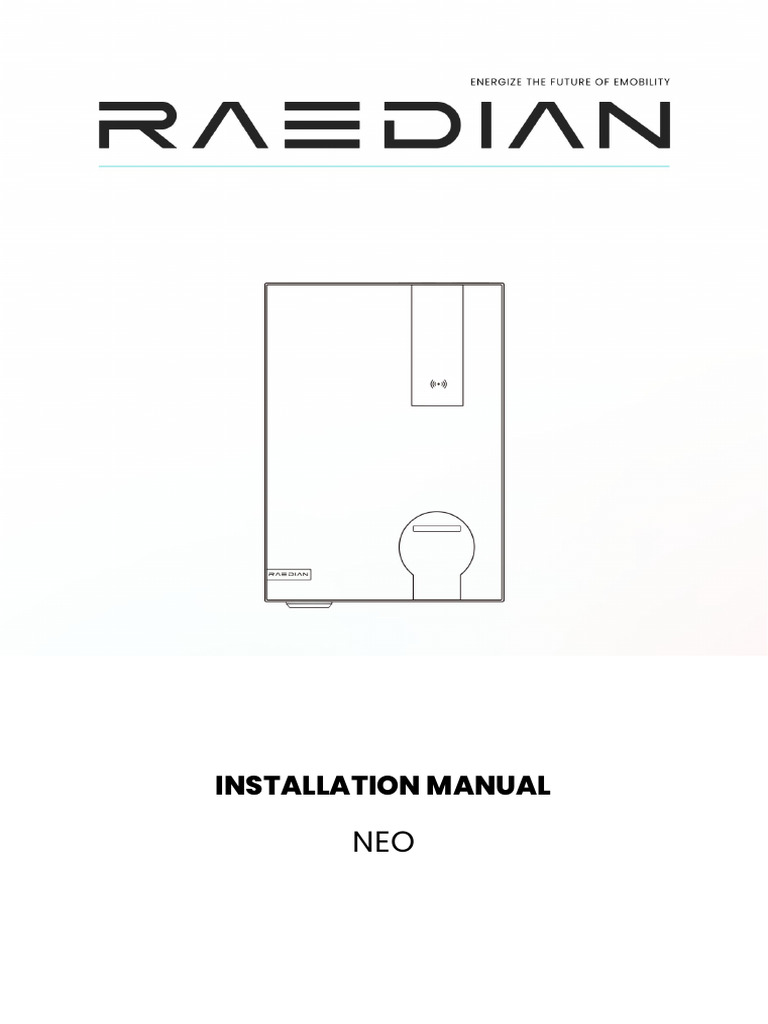 RAEDIAN NEO Installation Manual EN v1.3 | PDF | Electrical Connector | Battery Charger