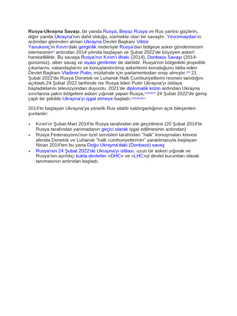 Rusya-Ukrayna Savaşı | PDF