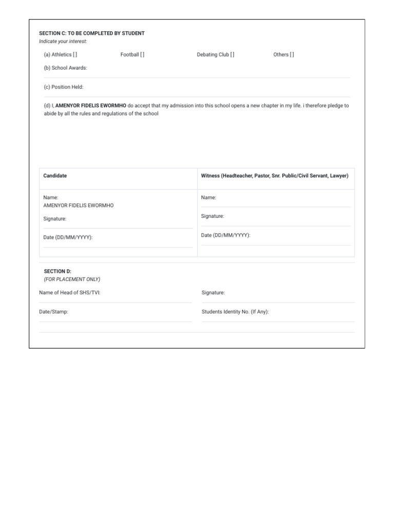 Https Cssps.gov.Gh Placement Enrolmentform | PDF