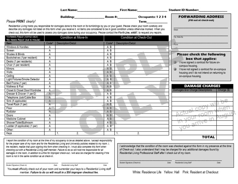 Room Condition Report Template | PDF | Bathroom | Room