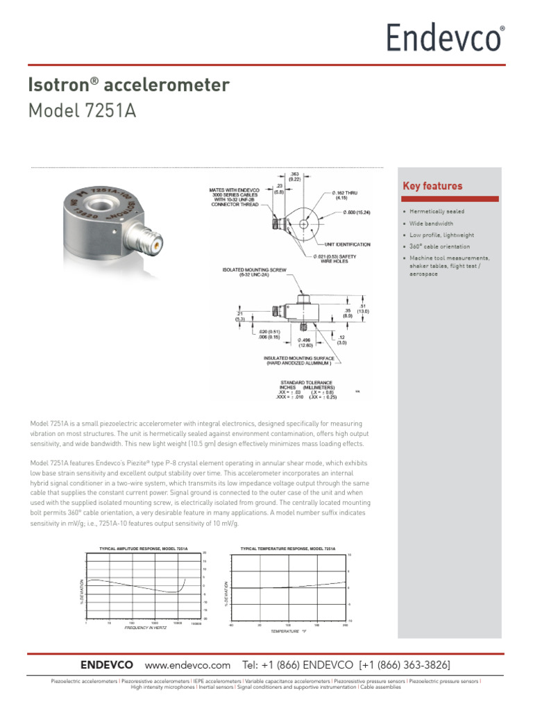 Endevco-7251A | PDF | Accelerometer | Electrical Engineering