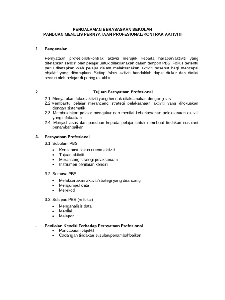 Penyataan Profesional PBS | PDF