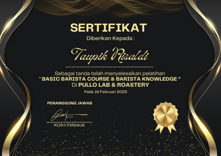 Sertifikat Taupik Risaldi 2025 | PDF