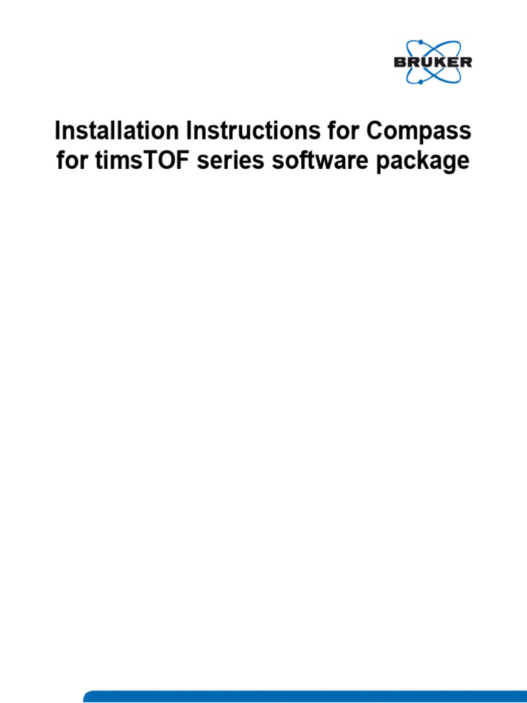 Installation Instructions Compass For TimsTOF Series Software Package Rev 1 | PDF | System ...