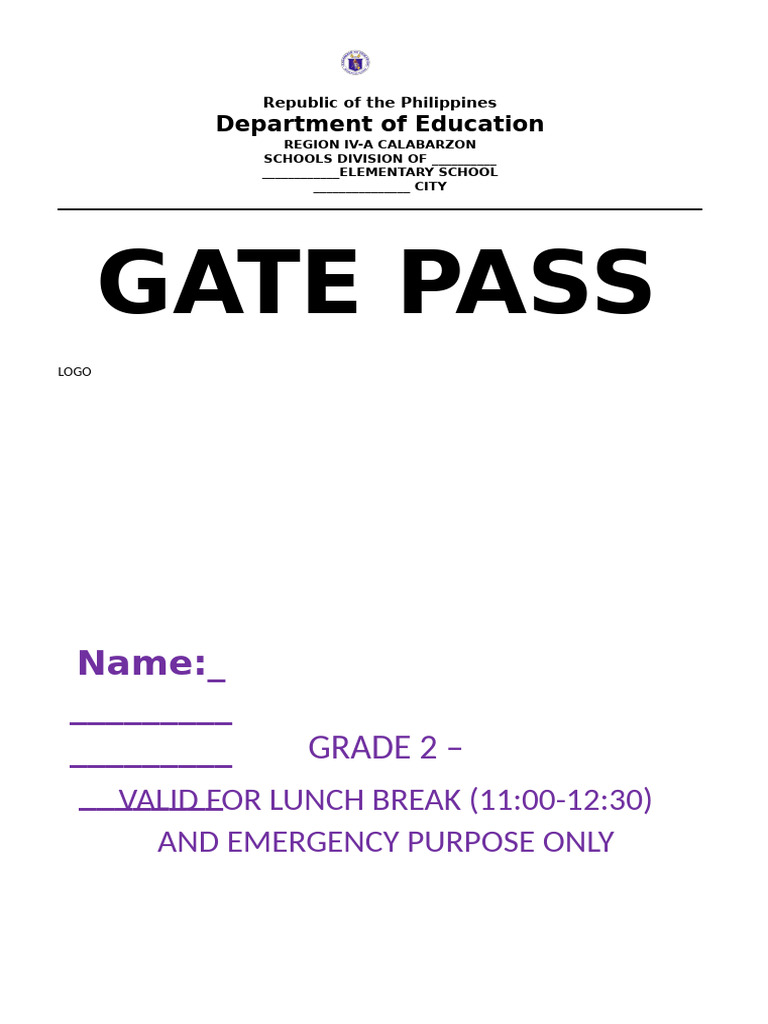GATE-PASS | PDF