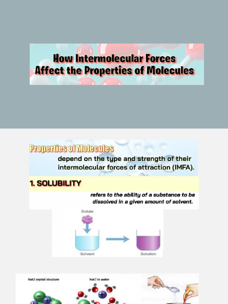 Grade 11 Effect of Intermolecular Forces | PDF