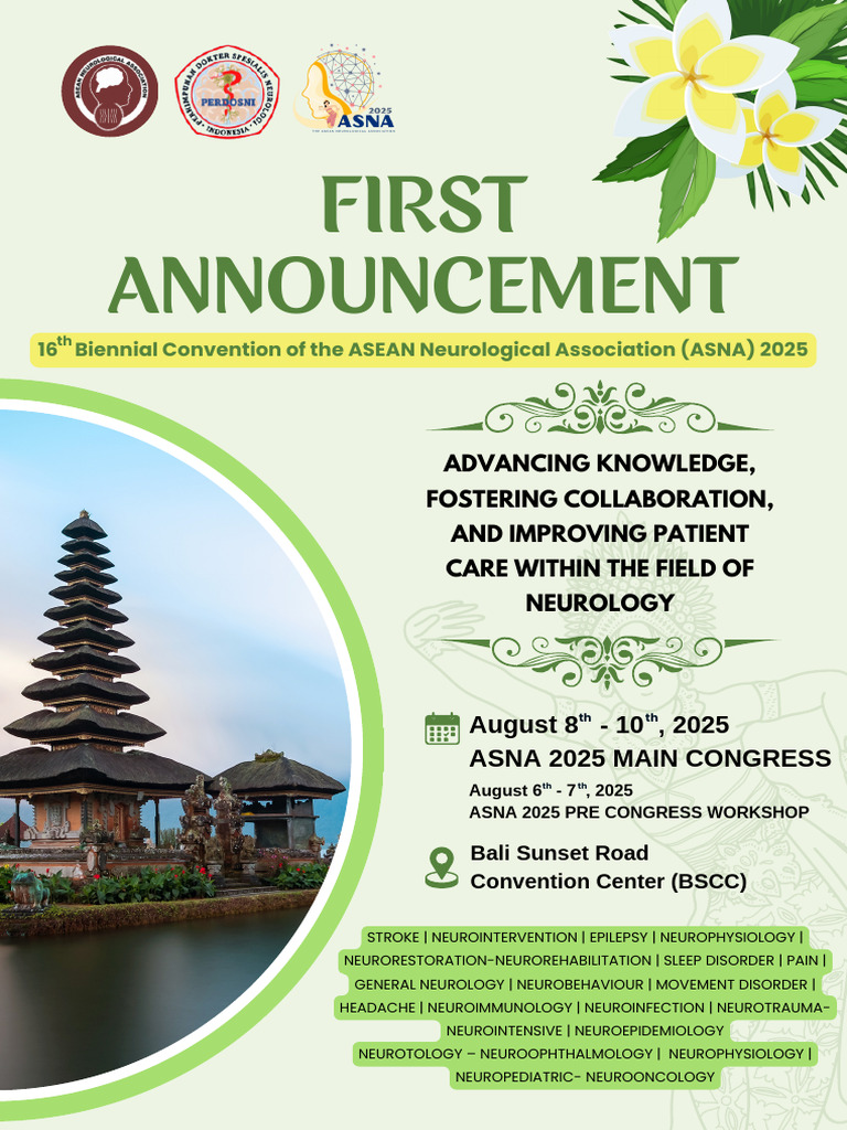 First Announcement Asna Revisi | PDF | Neurology | Medicine