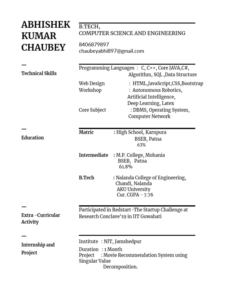 Abhi Resume-1 (1) | PDF | Information Technology | Computing