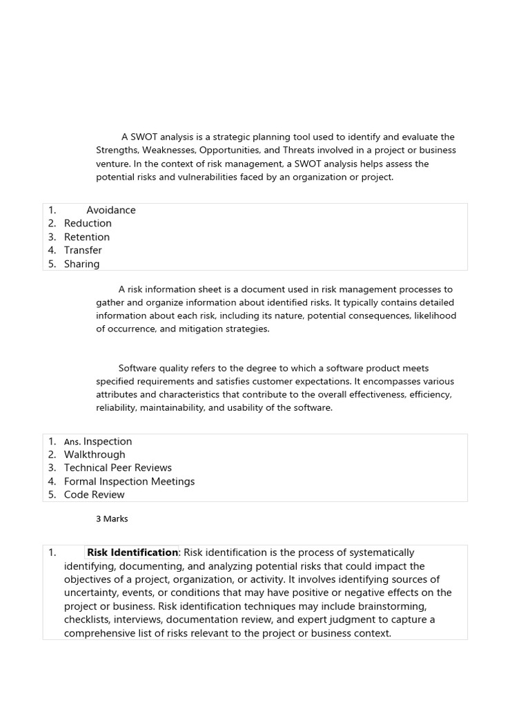 Unit 5 Qb Ans Pdf Software Testing Risk Management