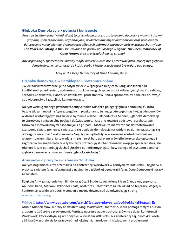 Deep Democracy Terms and Concepts Page | PDF