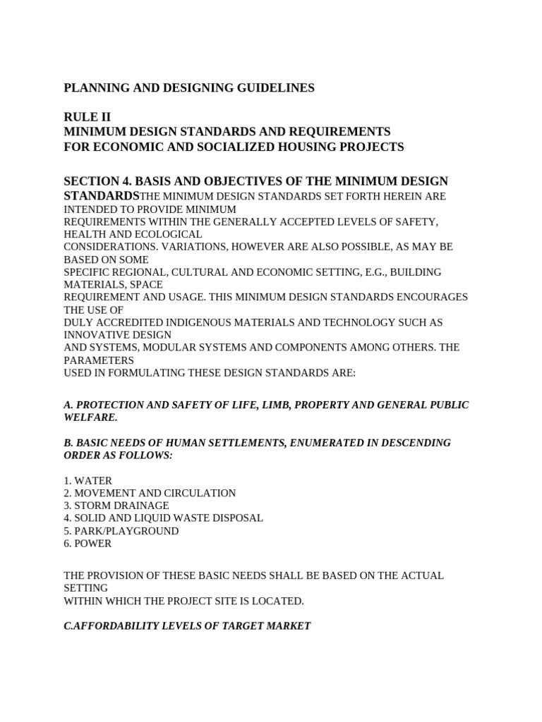 Minimum Design Standards for Housing | PDF | Stairs | Storm Drain