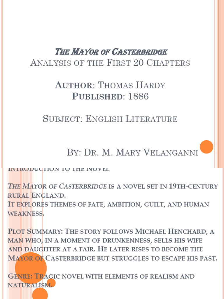 Literary Analysis: Mayor of Casterbridge | PDF | English Language ...