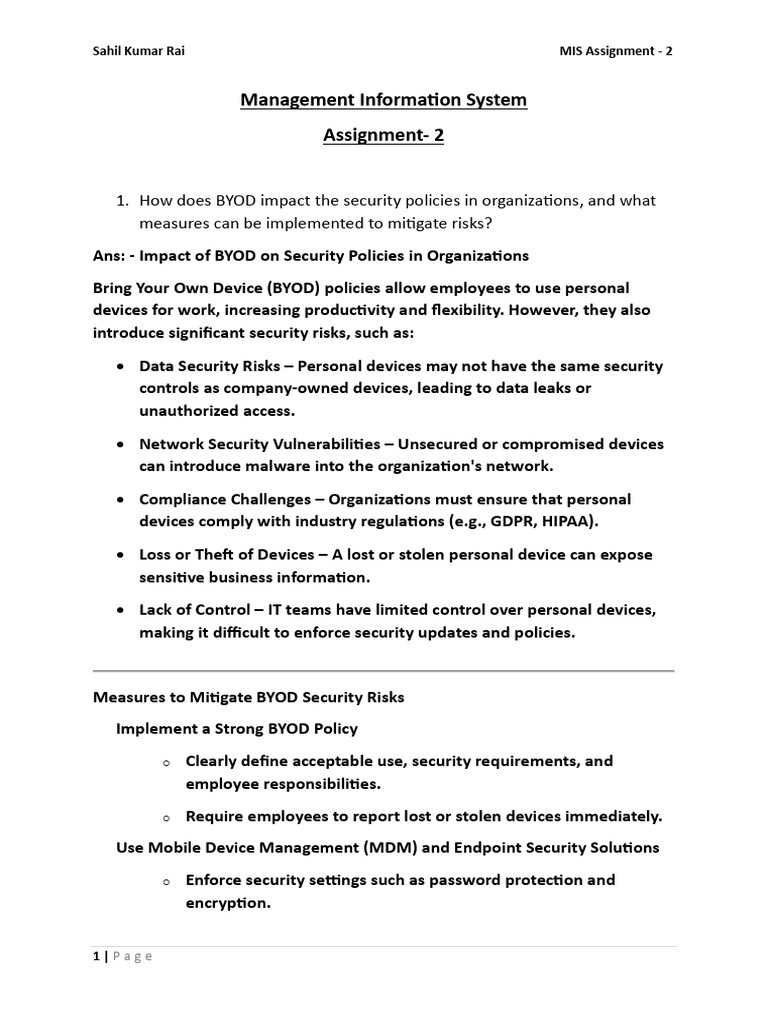 Management Information System Ass - 2 | PDF | Cloud Computing | Security