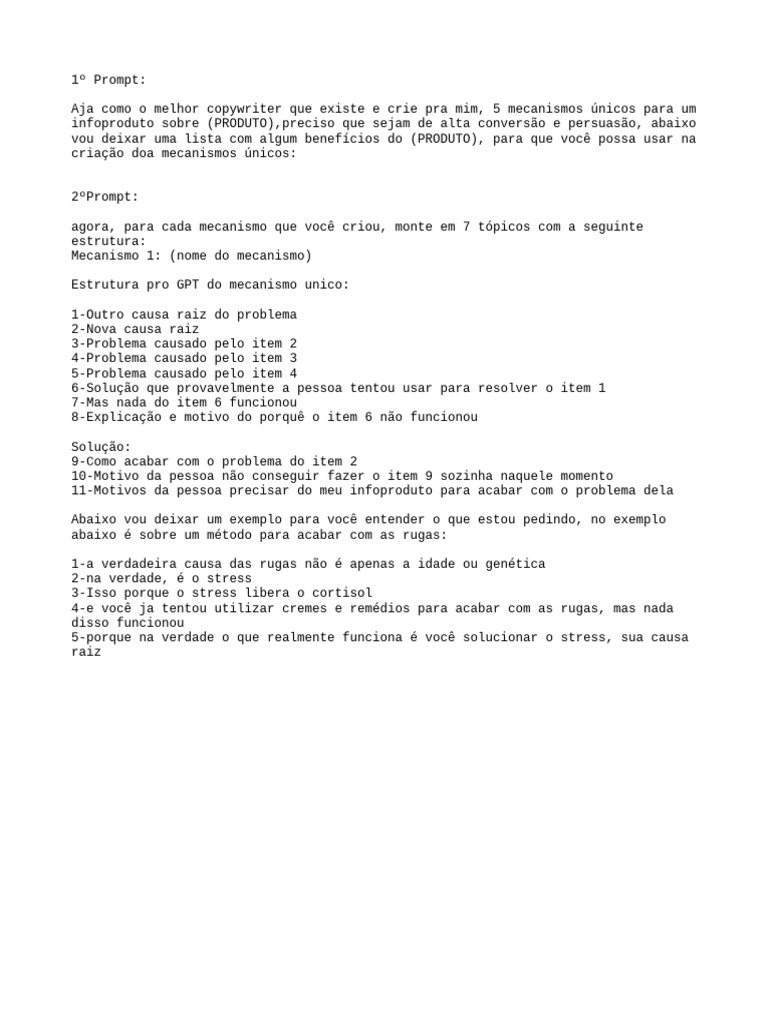 2 Prompt para GPT (Mecanismo Único) | PDF