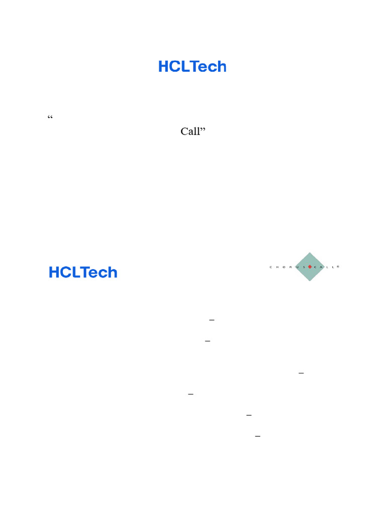 HCLTech Q2 FY23 Transcript | PDF | Economies | Business