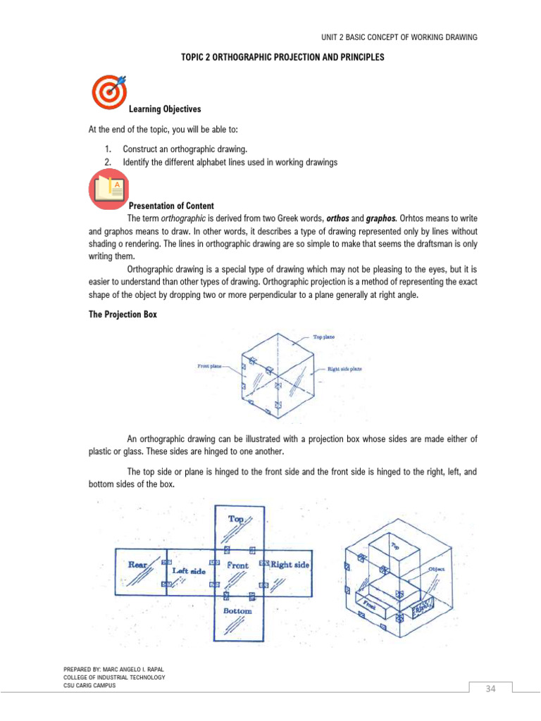 UNIT 2 TOPIC 2 Orthographic Projection | PDF | Technical Drawing ...