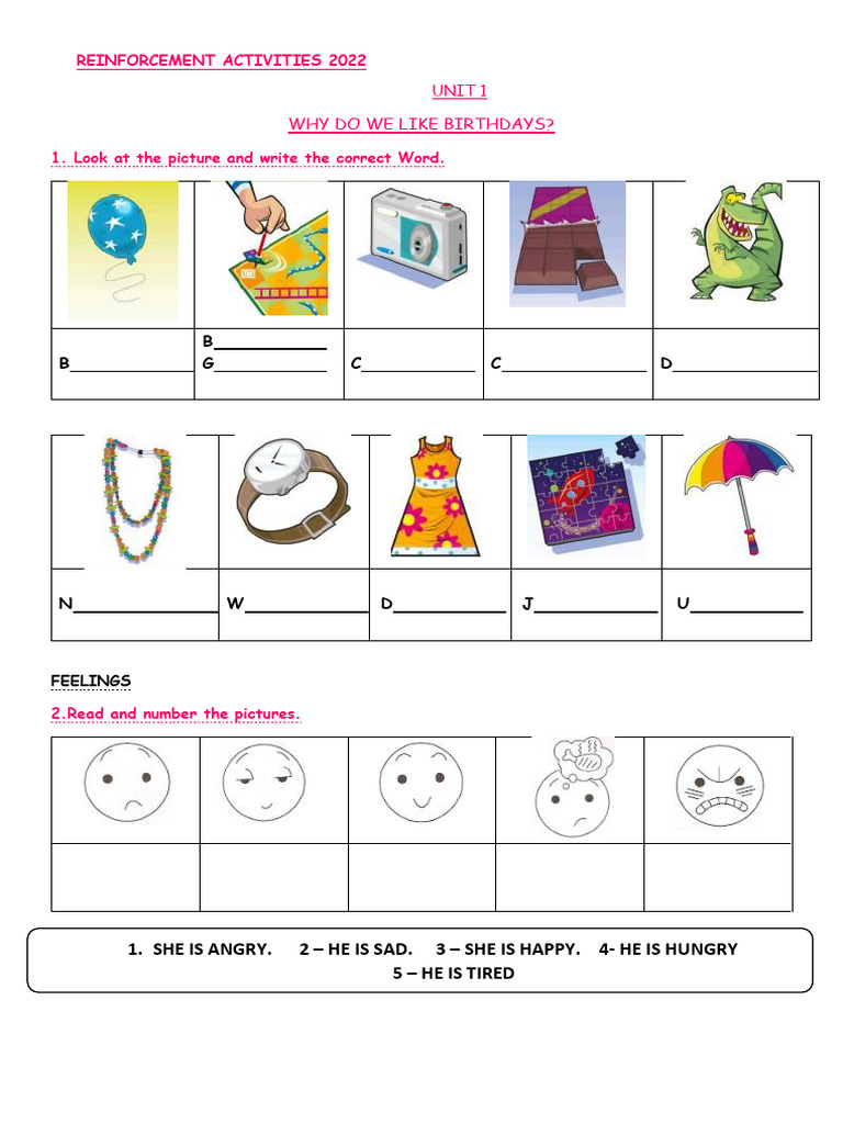 Reinforcement Activities 2022 - Units 1 To 3 | PDF
