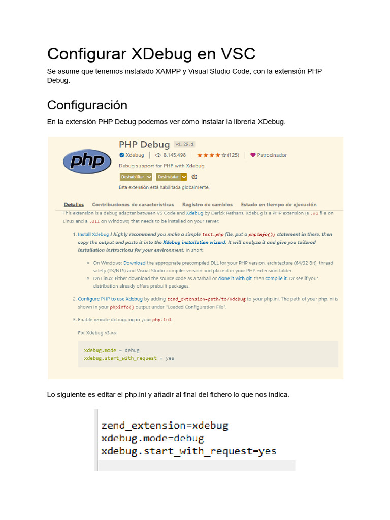 Configurar XDebug en VSC | PDF