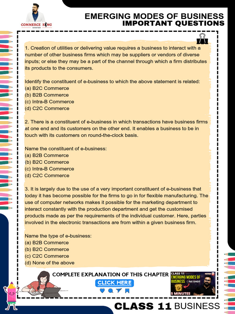 E-Business Concepts for Class 11 Students | PDF | Credit Card | E Commerce