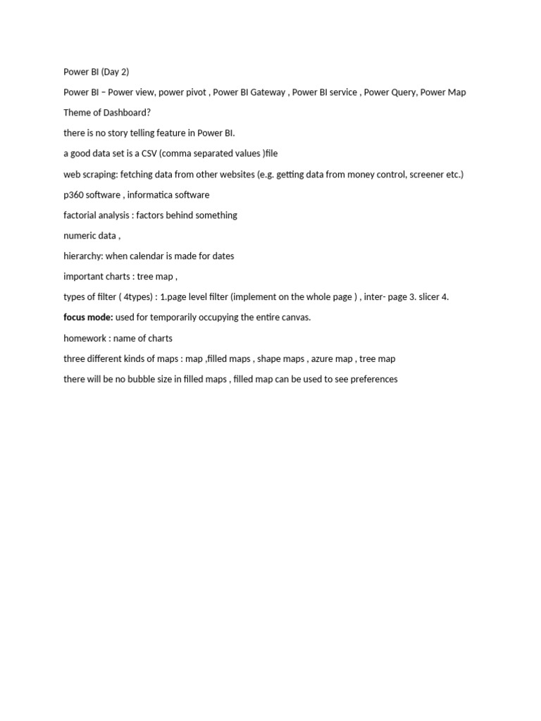 Power BI Notes | PDF