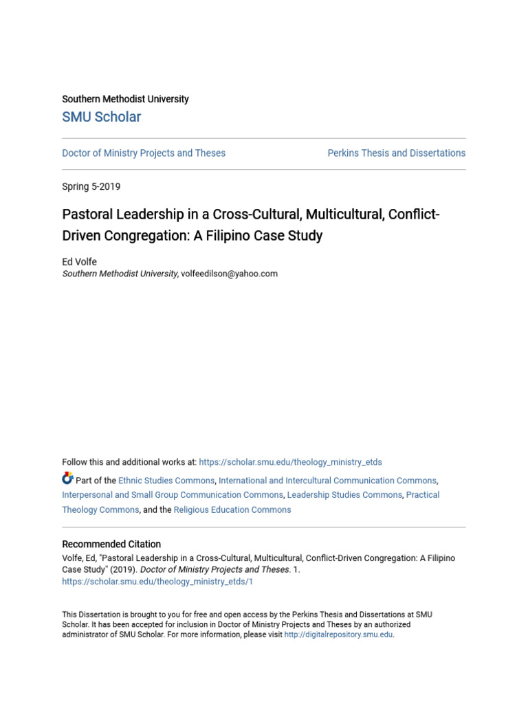 Pastoral Leadership in A Cross-Cultural Multicultural Conflict | PDF ...