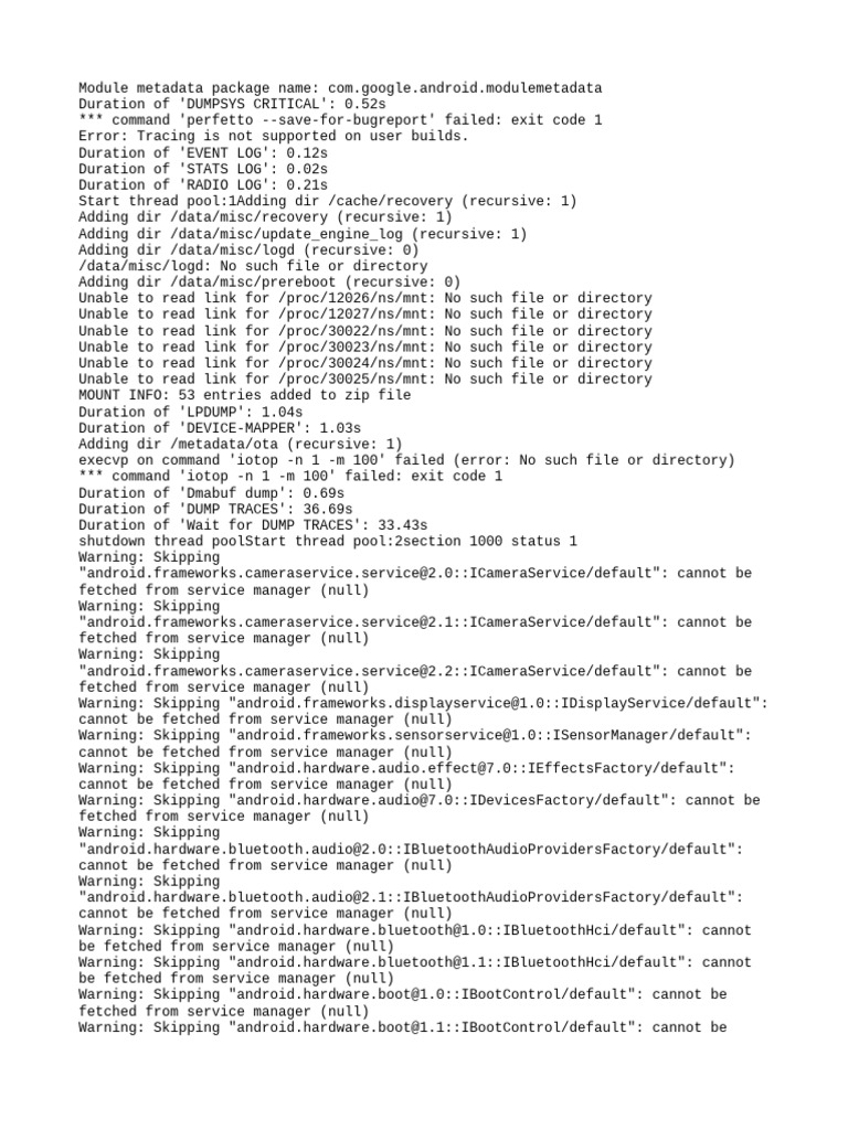 Bugreport RMX3627 SP1A.210812.016 2023 11 23 18 26 03 Dumpstate - Log 29561 | PDF | Software ...